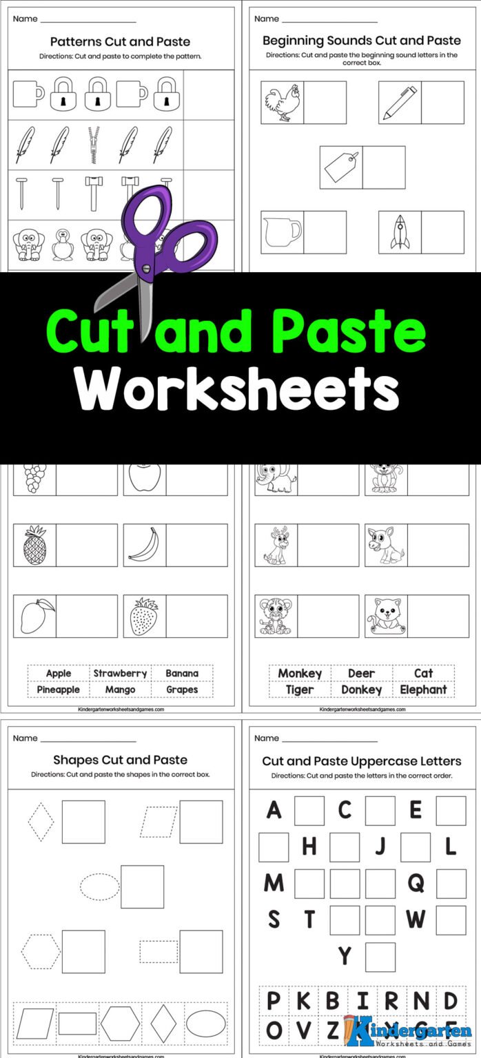 FREE Cut-and-Paste Sorting Worksheets for Kindergarten