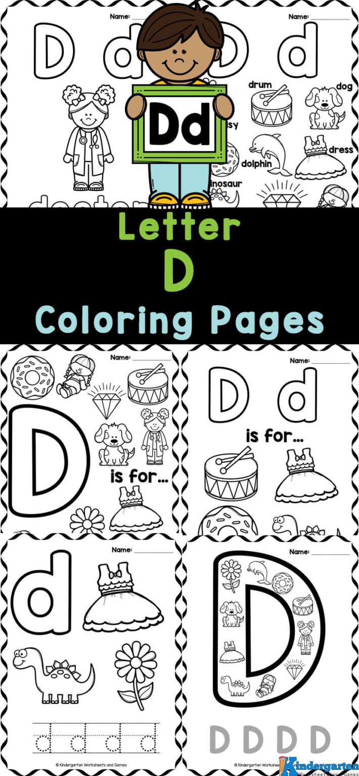 FREE Printable Letter D Coloring Sheet Pages for Kids