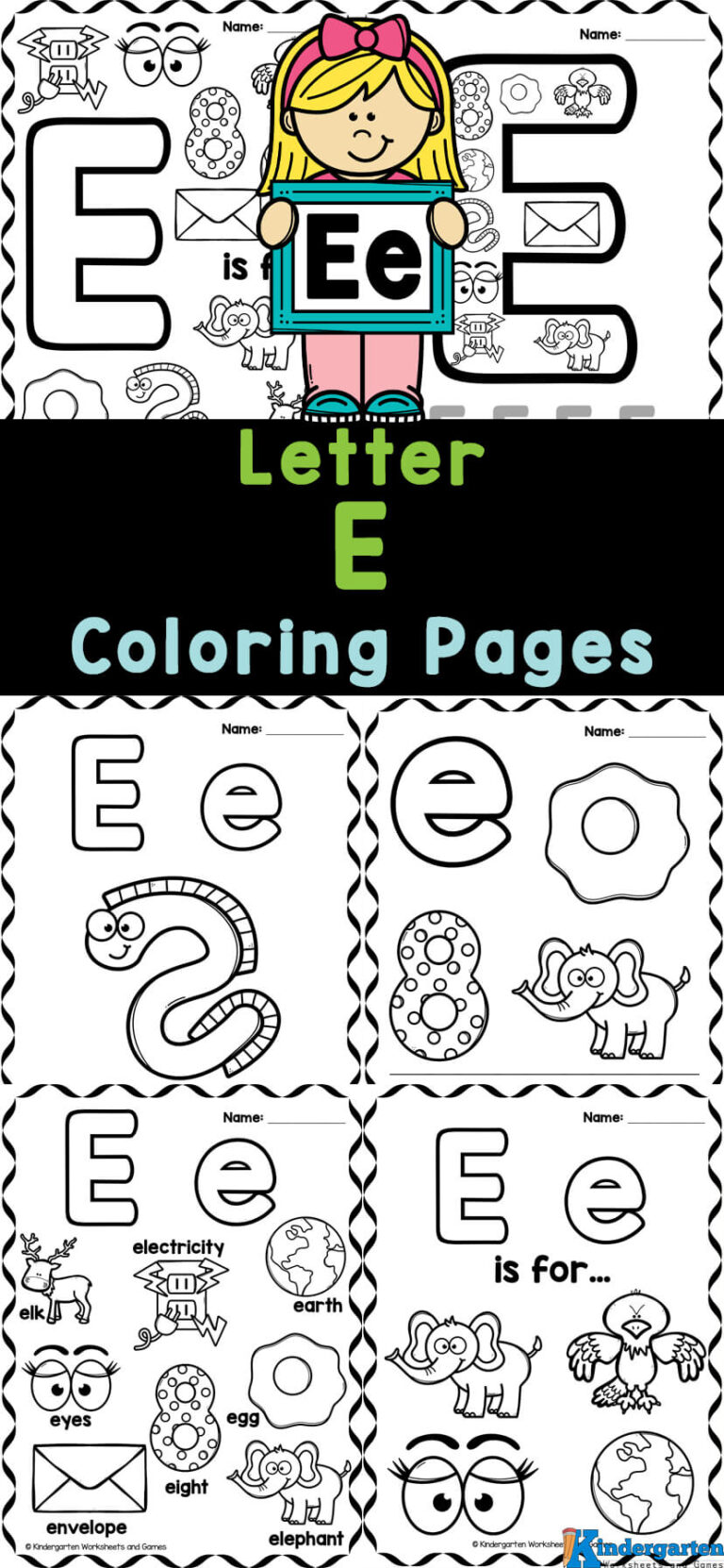 FREE Printable Letter E Coloring Sheet Pages for Kids