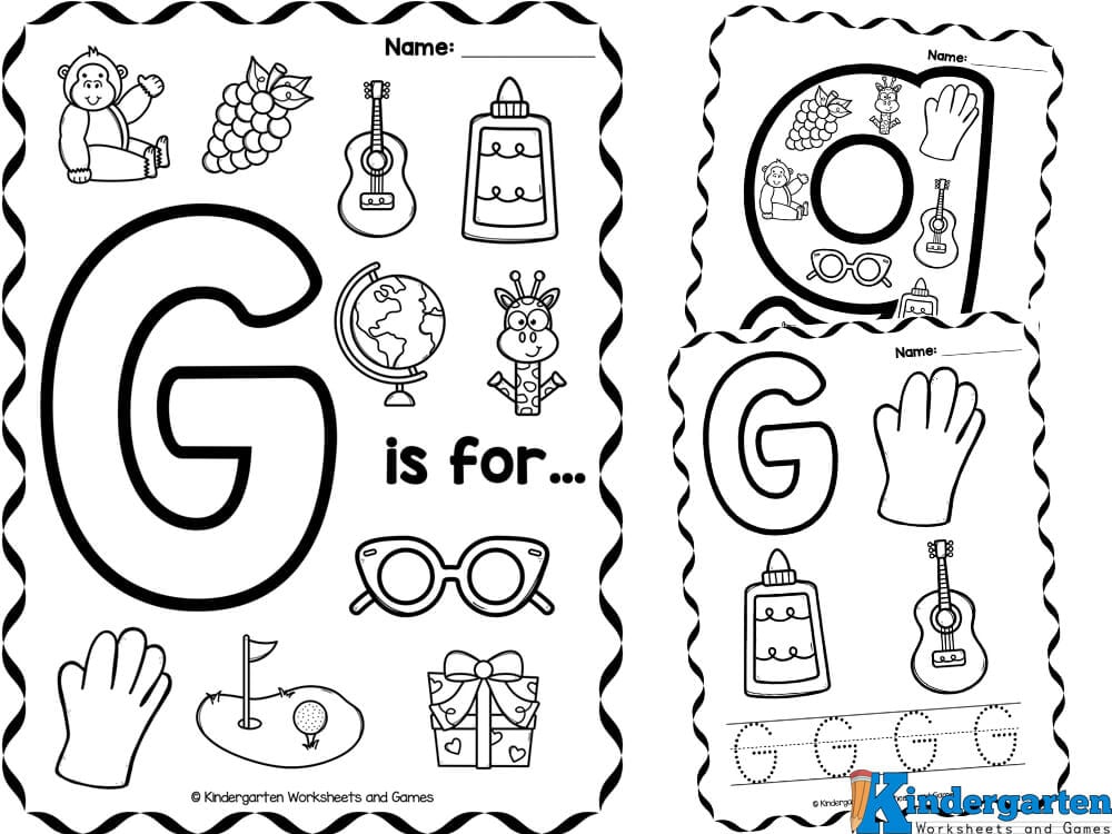 FREE Printable Letter G Coloring Page Worksheets