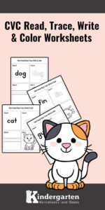 FREE Pet Animal Color by CVC Words Worksheets