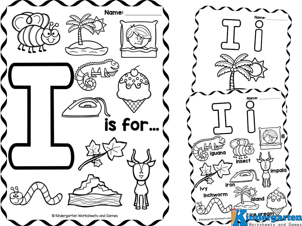 FREE Printable Letter I Coloring Sheet Pages for Kids