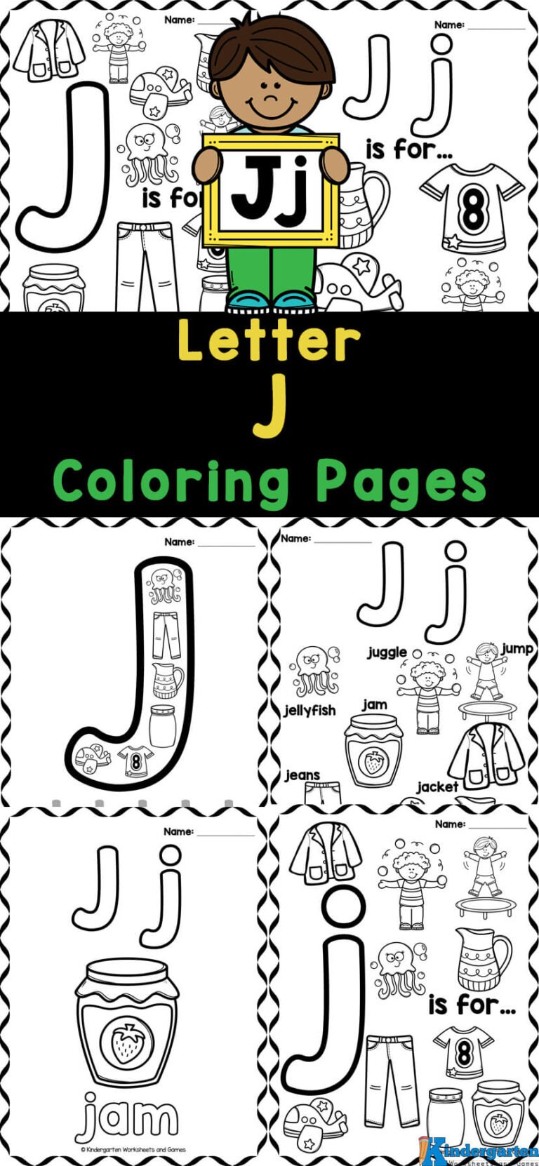 FREE Printable Letter J Coloring Pages for Pre-k and Kindergarten