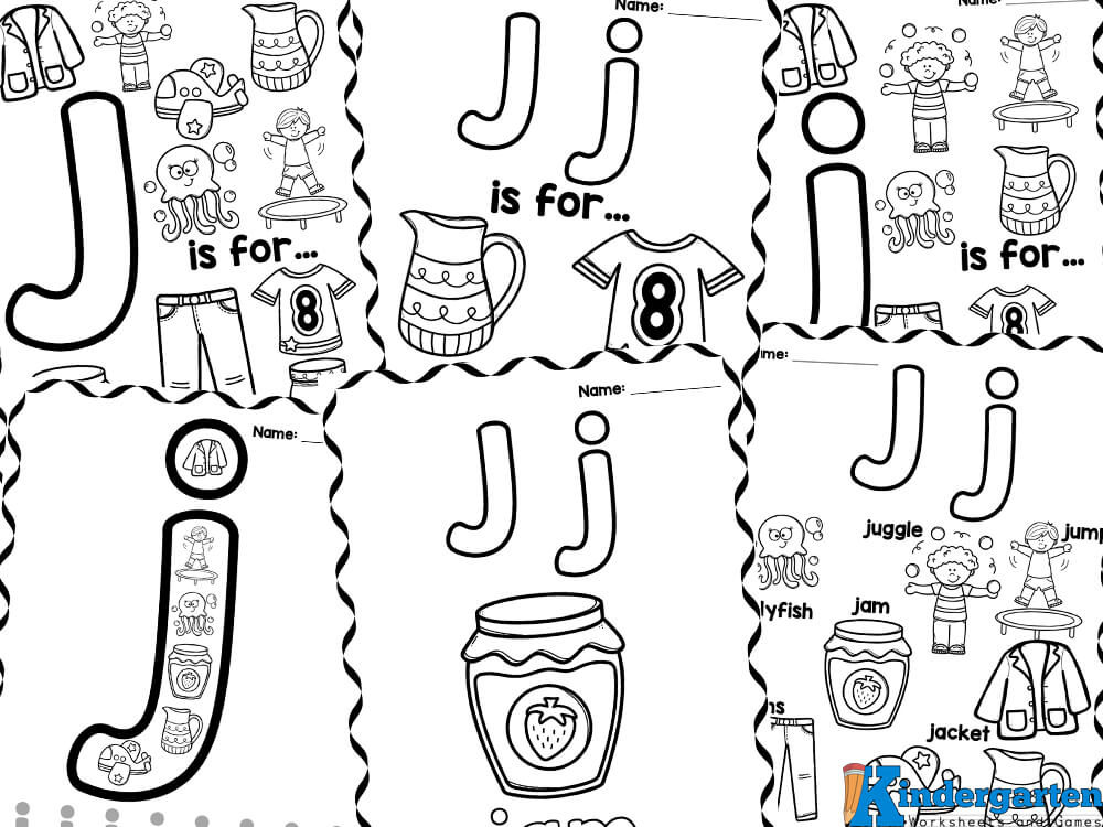 FREE Printable Letter J Coloring Pages for Pre-k and Kindergarten