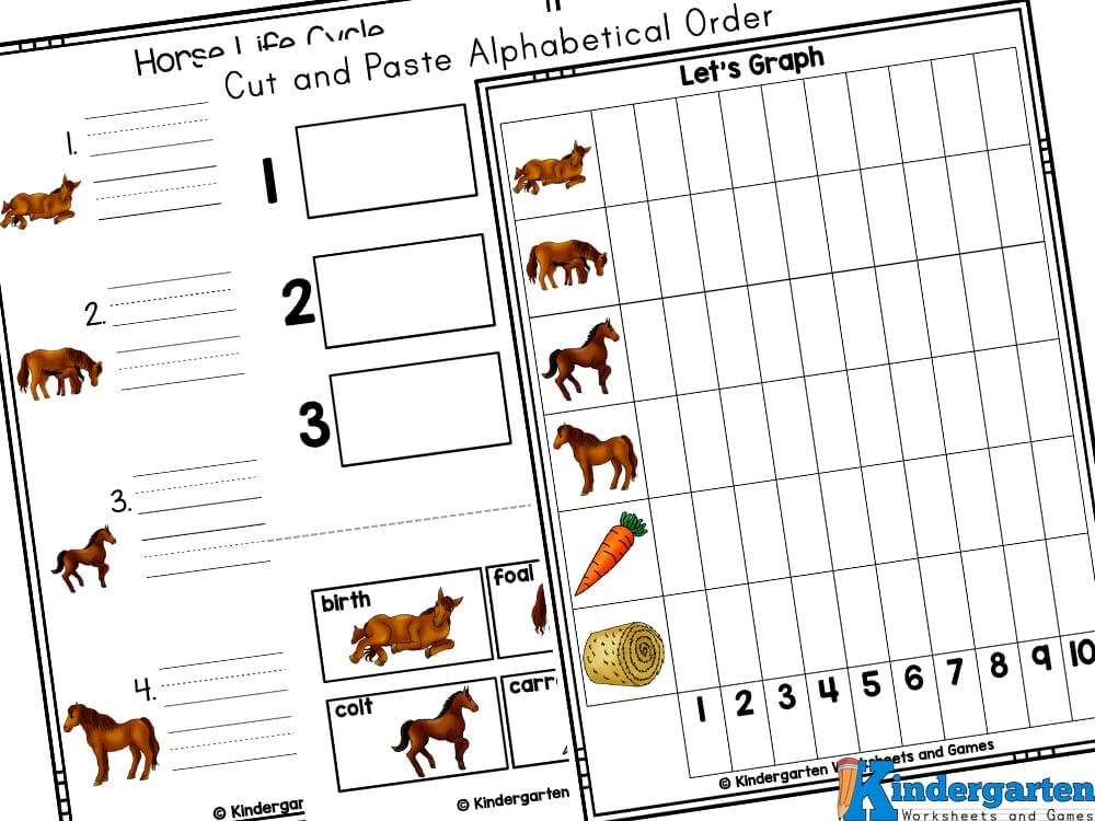 FREE Printable Horse Life Cycle Worksheets for Kids