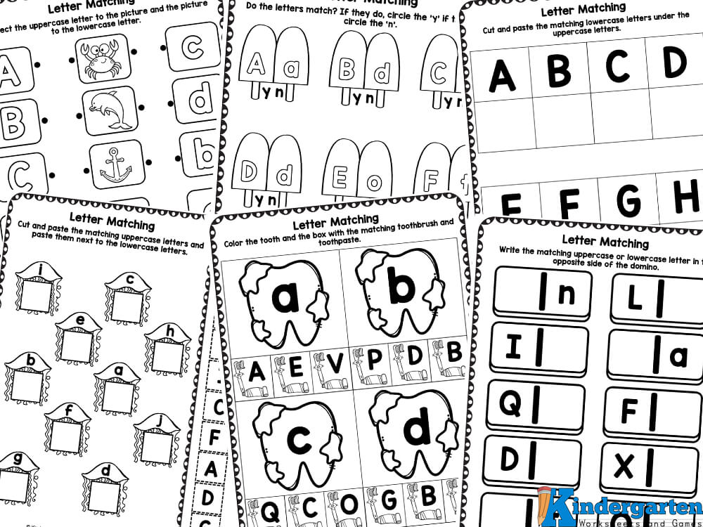 FREE Printable Alphabet Matching Worksheets for Pre-k and Kindergarten