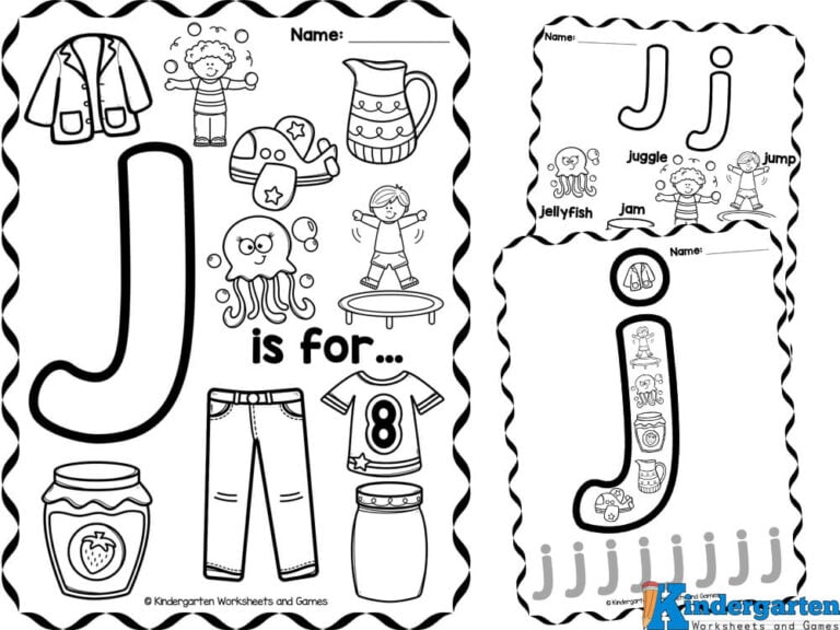 FREE Printable Letter J Coloring Pages for Pre-k and Kindergarten