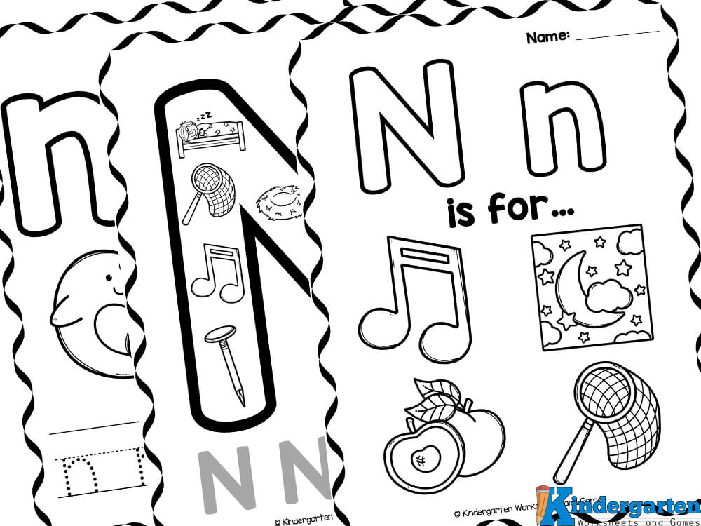 FREE Printable Letter N Coloring Pages