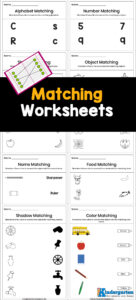 FREE Printable Matching Worksheets for Kindergarten