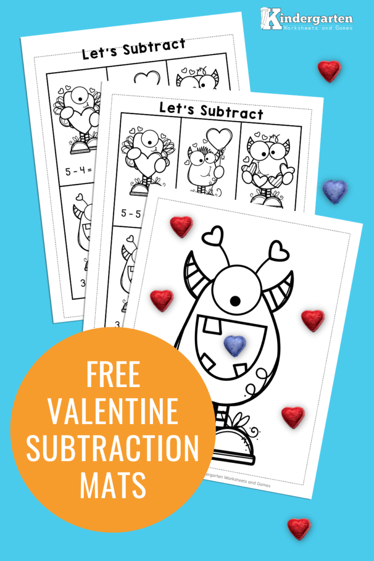 💘 Valentine's Day Subtraction Worksheets For Kindergarten