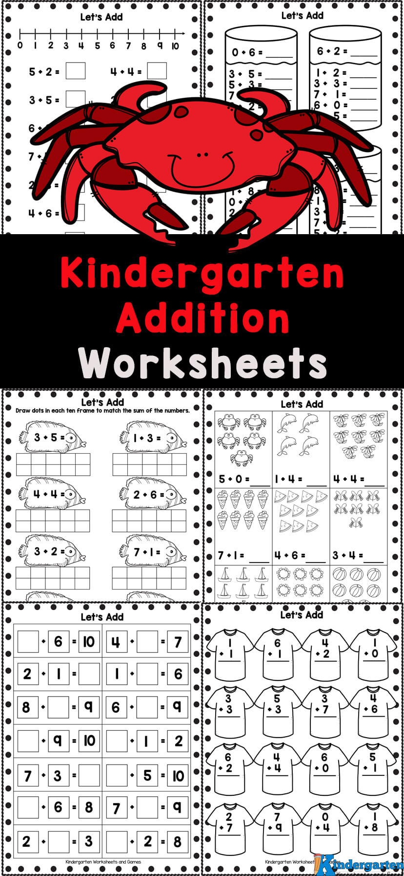 Free Printable Addition Word Problems Math Worksheets for Kindergarten