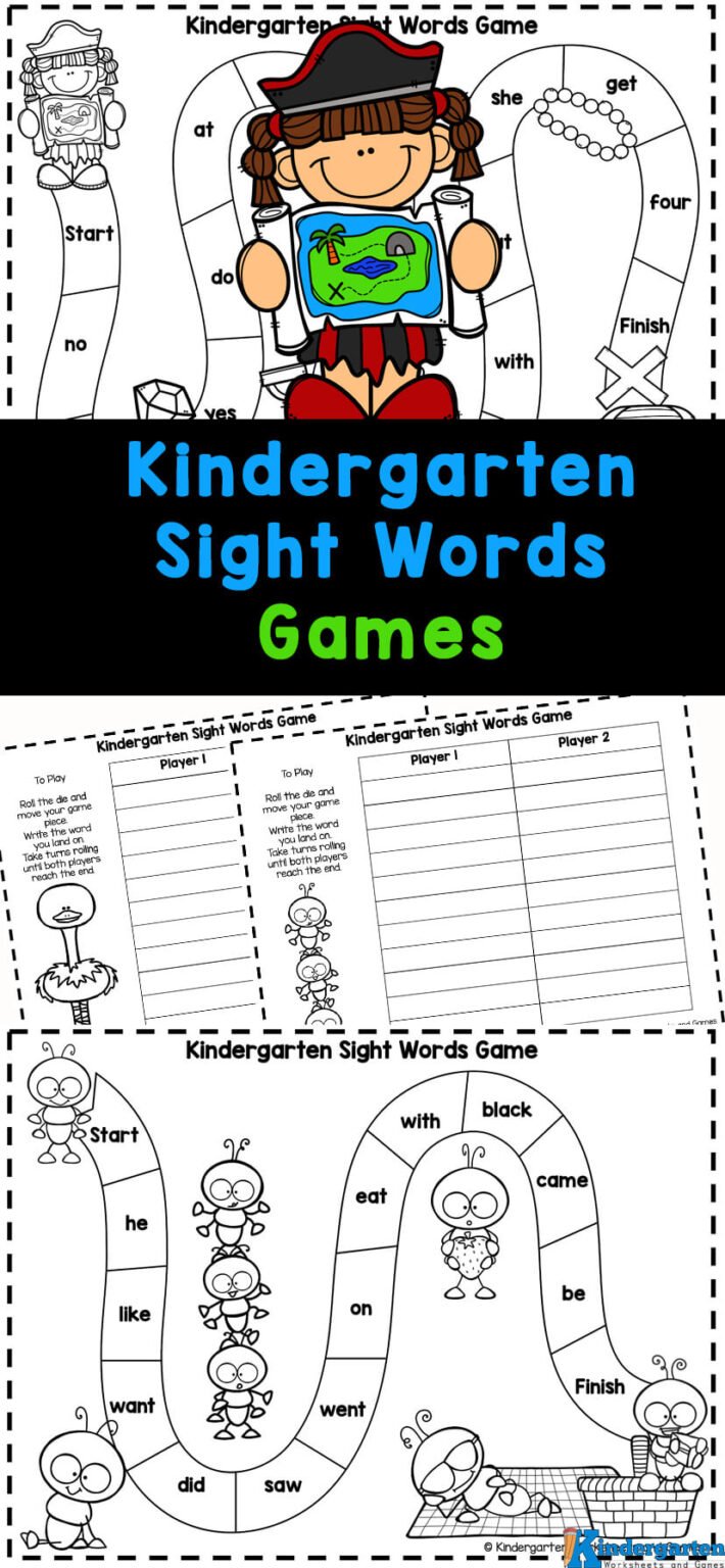 FREE Printable Sight Words for Kindergarten Worksheets