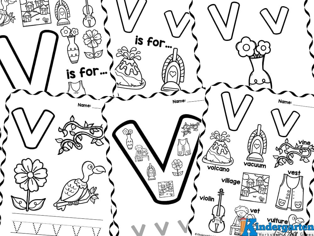 FREE Printable Letter V Coloring Pages