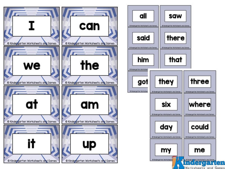FREE Printable Kindergarten Sight Word Flashcards (List of 100 Words to ...
