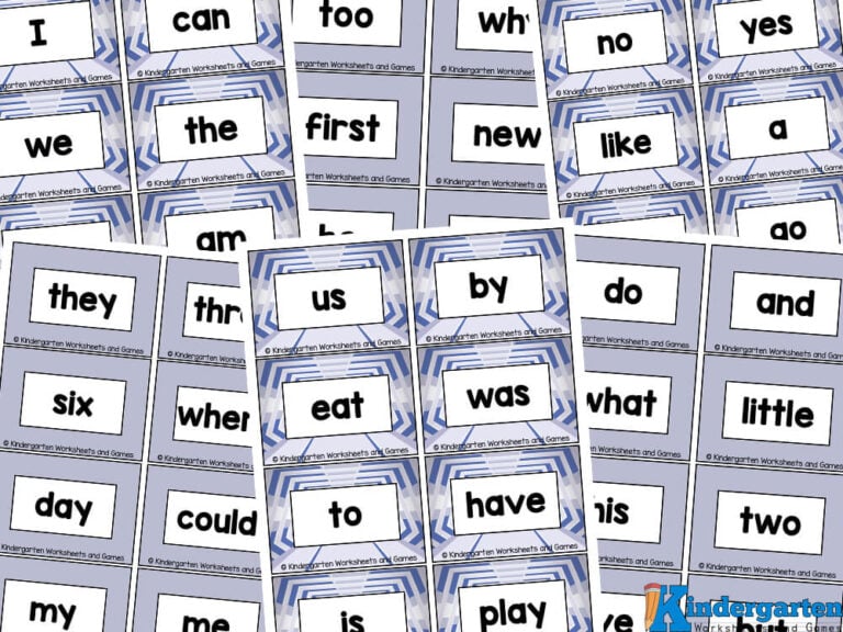 FREE Printable Kindergarten Sight Word Flashcards (List of 100 Words to ...