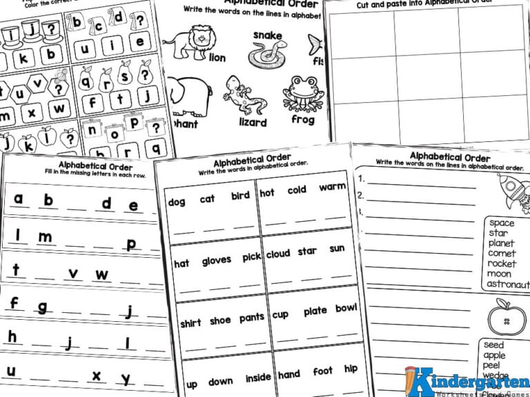 FREE Printable Alphabetical Order Worksheets for Kindergarten