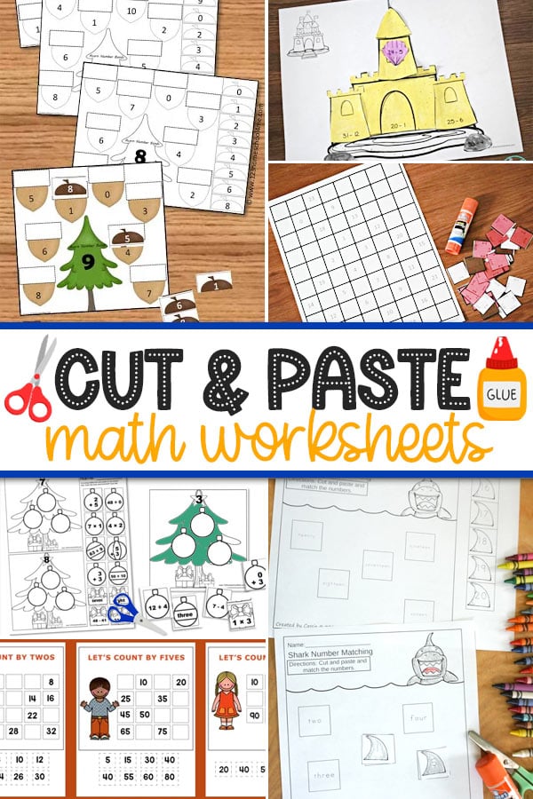 FREE Cut and Paste Worksheets for Preschoolers and Kindergarten