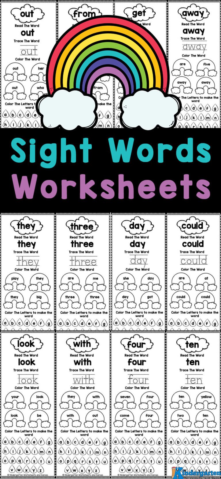 FREE Printable Kindergarten Sight Word Flashcards (List of 100 Words to ...
