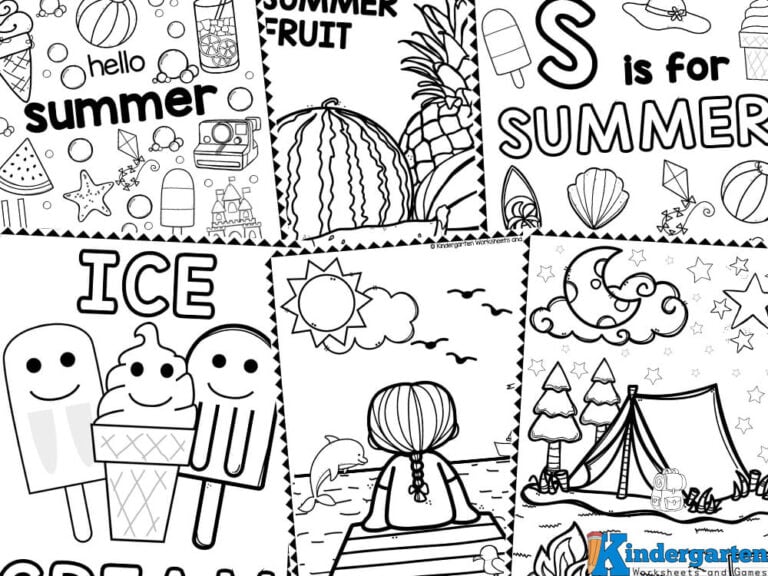 Free Summer Coloring Pages Printables pdf for Kindergarten