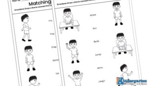 Free Printable Action Words Worksheets for Kindergarten