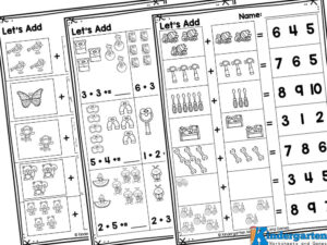 Addition with Pictures for Kindergarten - Free Math Worksheets
