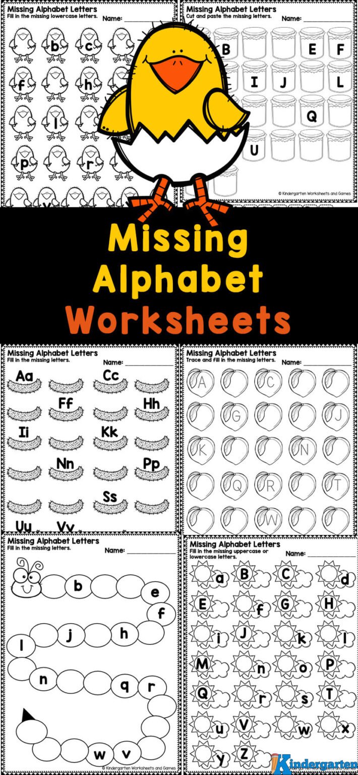 FREE Printable Fill in the Missing ABC Letters Alphabet Worksheets