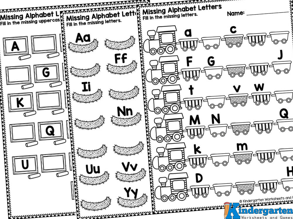 FREE Printable Fill in the Missing ABC Letters Alphabet Worksheets