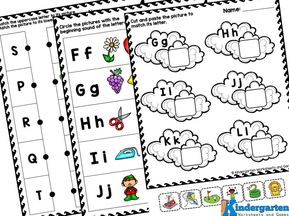 ABC Matching Alphabet Letters with Pictures Worksheets