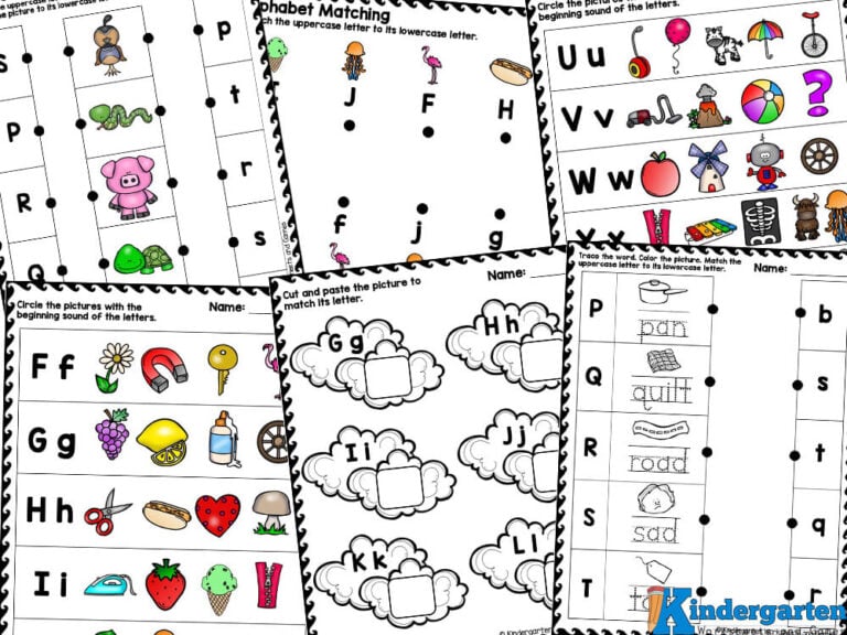ABC Matching Alphabet Letters with Pictures Worksheets