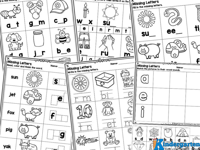 Free Missing Letter Worksheets for Kindergarten pdf