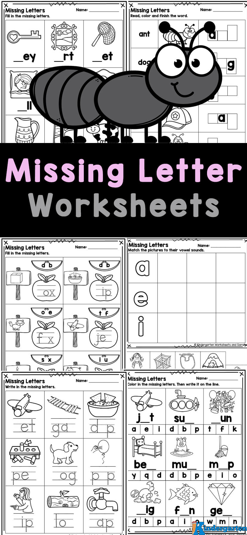 Free Missing Letter Worksheets for Kindergarten pdf