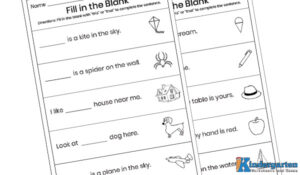 FREE Printable Fill in the Blanks Worksheets for Kindergarten