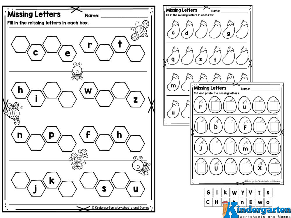 🖍️ ABC Missing Alphabet Letter Worksheets for Kindergarten (Free ...