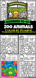 FREE Pet Animal Color by CVC Words Worksheets