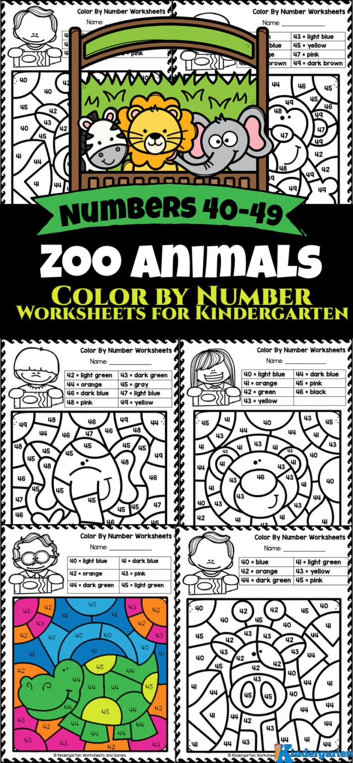 FREE Pet Animal Color by CVC Words Worksheets