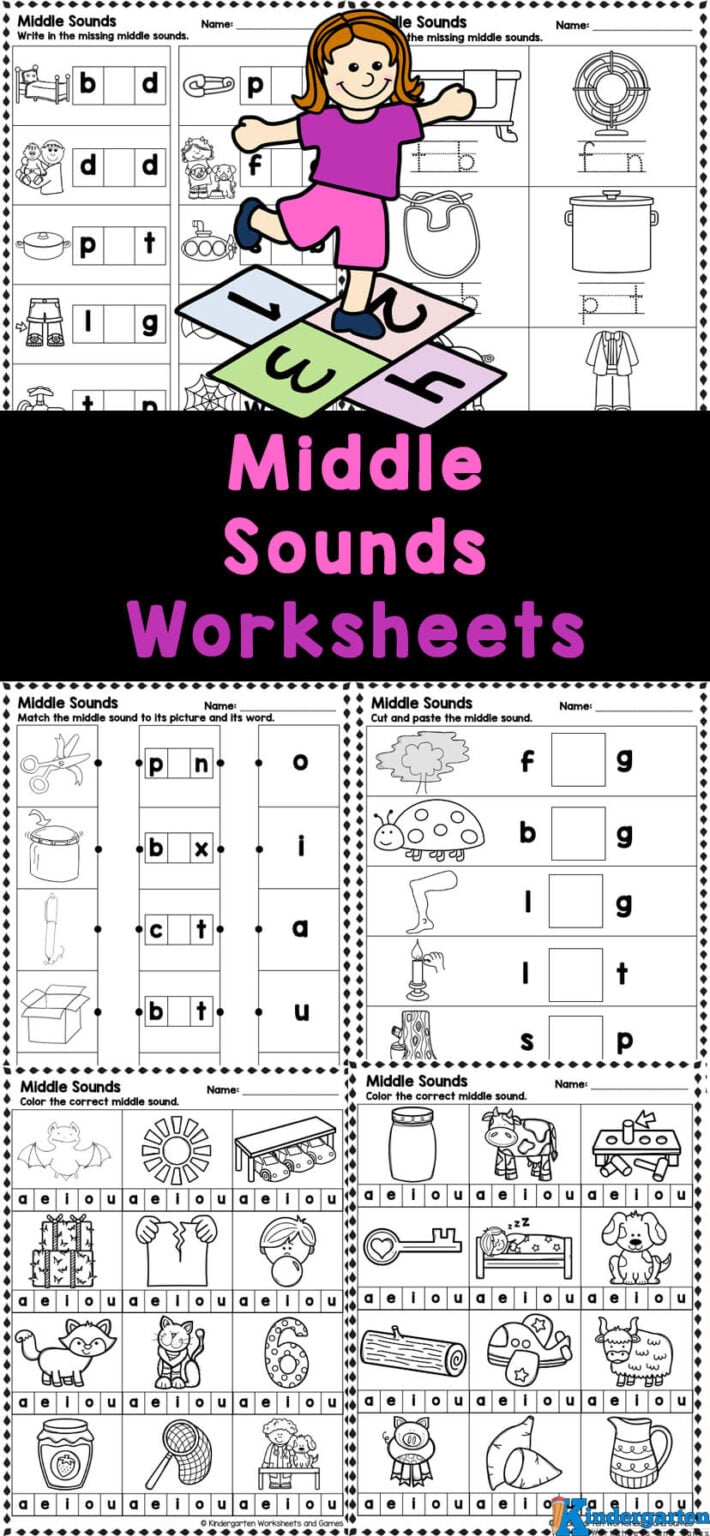 Kindergarten Middle Sound Worksheets