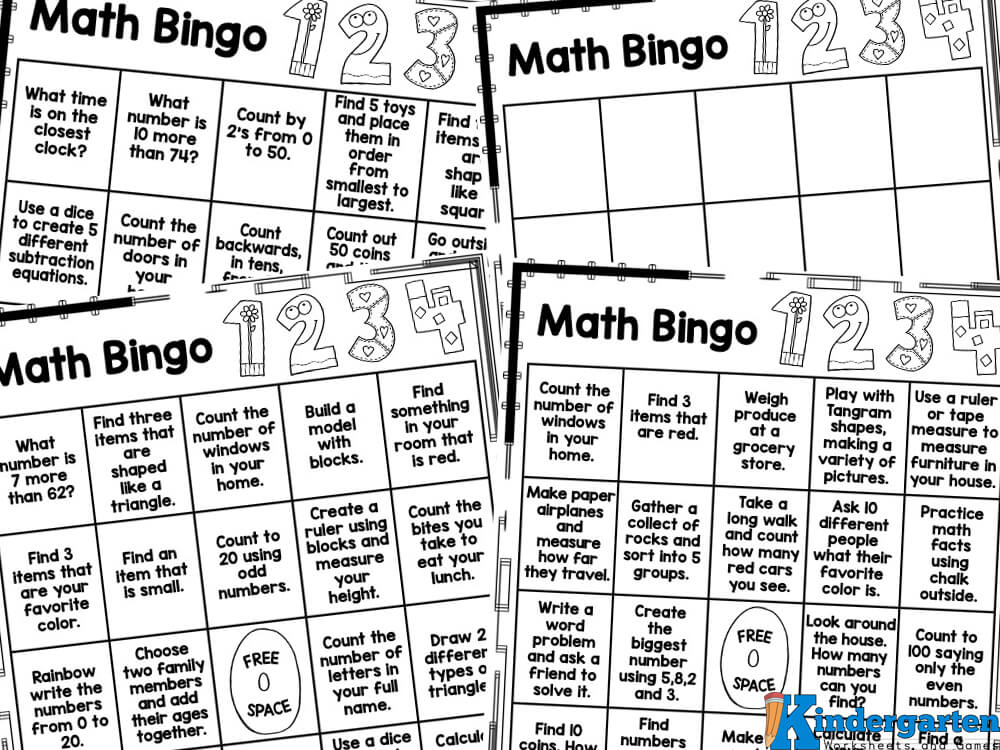 Kindergarten MATH BINGO Game Free Printable