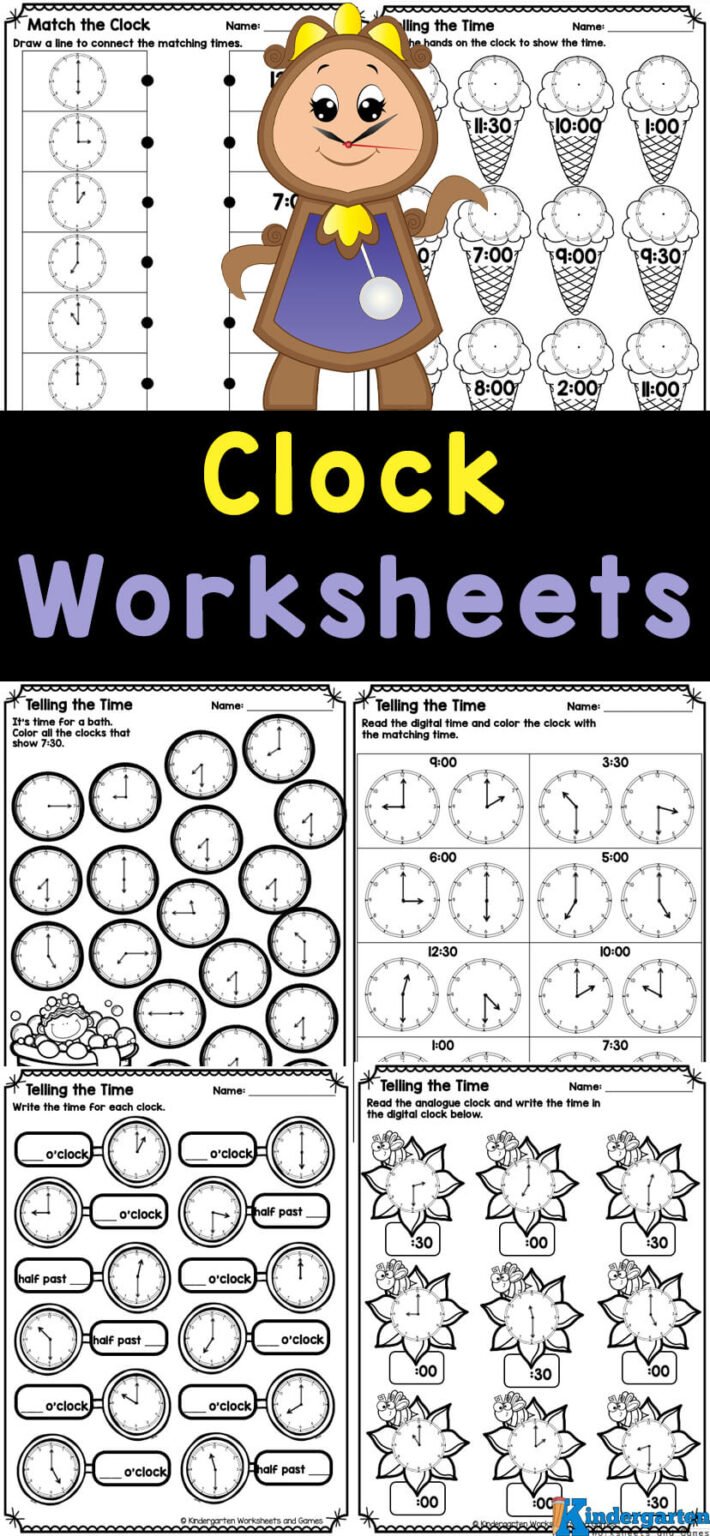 🕰️ Kindergarten Clock Worksheets - Digital and Analog Telling Time Practice