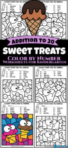 Pond Life Colour by Number Addition to 10 Worksheets