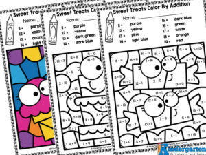 Sweet Treats Color by Addition to 20 Worksheets