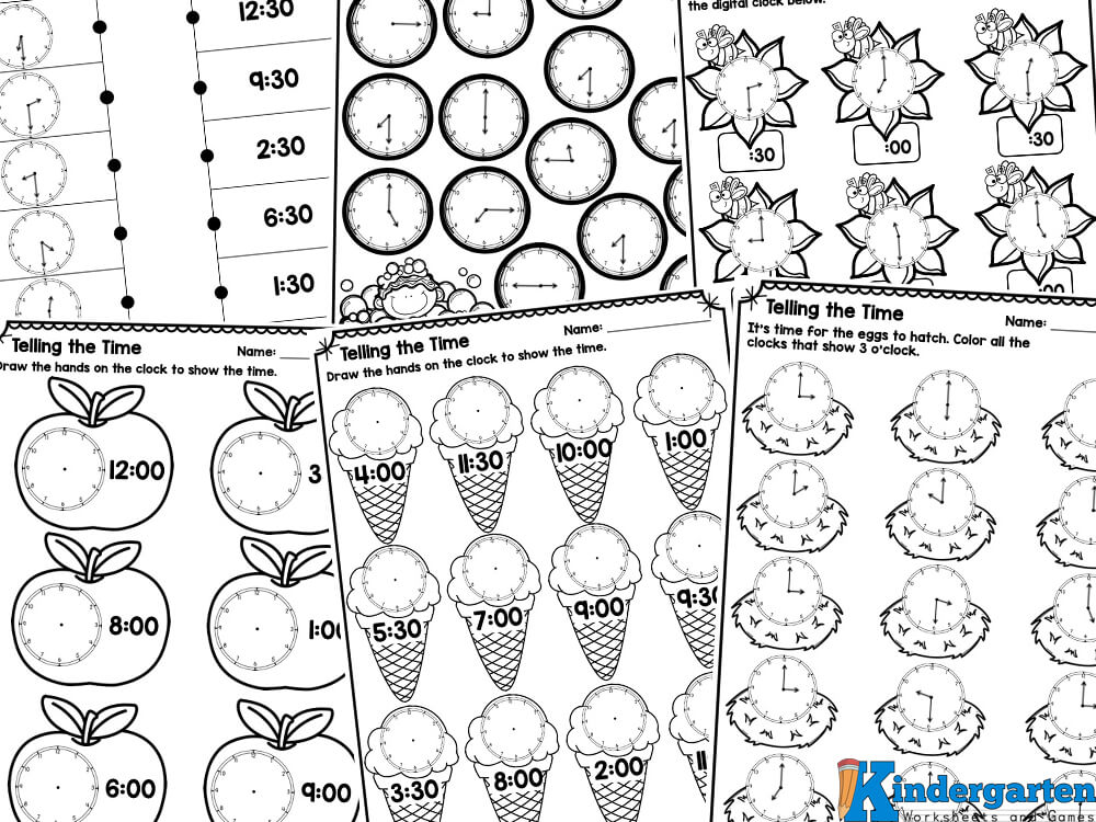 🕰️ Kindergarten Clock Worksheets - Digital and Analog Telling Time Practice