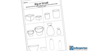 Capacity Worksheets for Kindergarten
