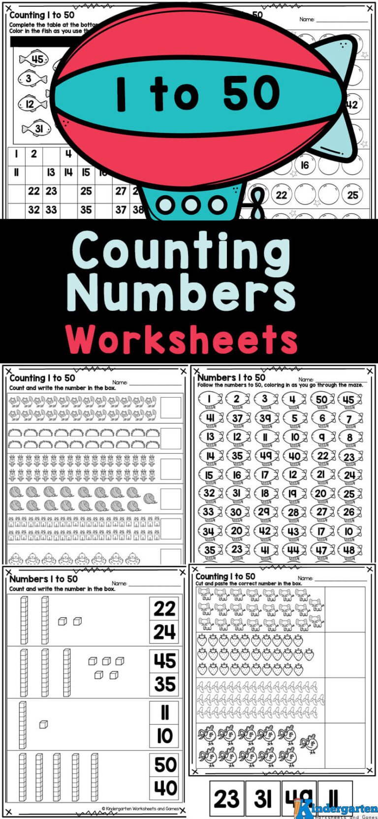 Ten Frame Worksheets - Counting by 10 Printables for Kindergarten Math