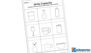 Capacity Worksheets for Kindergarten