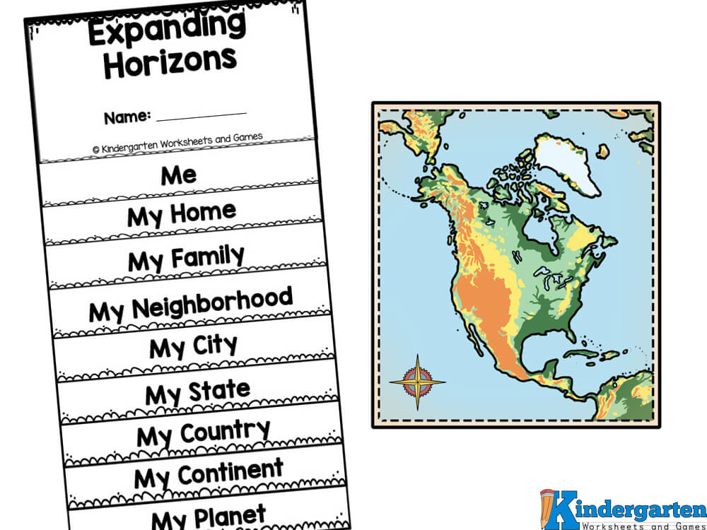 Where do I live Printable Activity for Kindergarten Geography