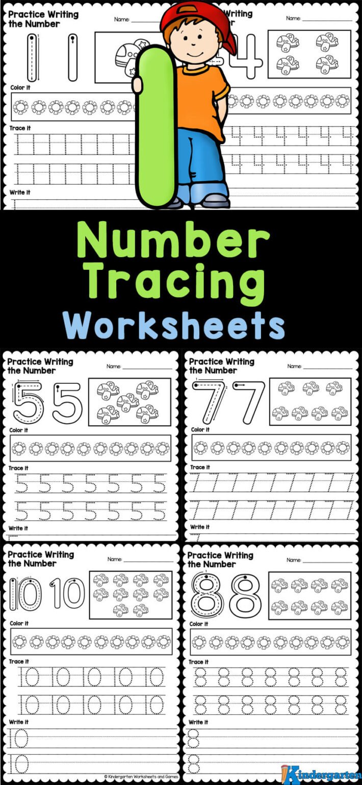 ️ Number Tracing Worksheets for Kindergarten