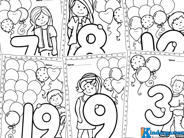 Math Count and Color Worksheets for Kindergarten