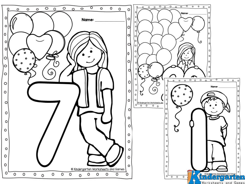 Math Count and Color Worksheets for Kindergarten
