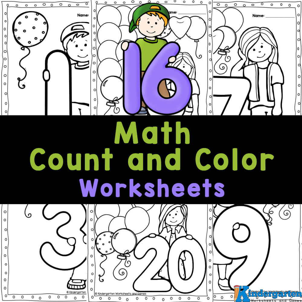 FREE Printable Kindergarten Math Coloring Worksheets