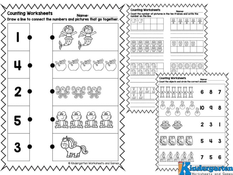 Counting Worksheets for Pre-K, lgk, and Kindergarten